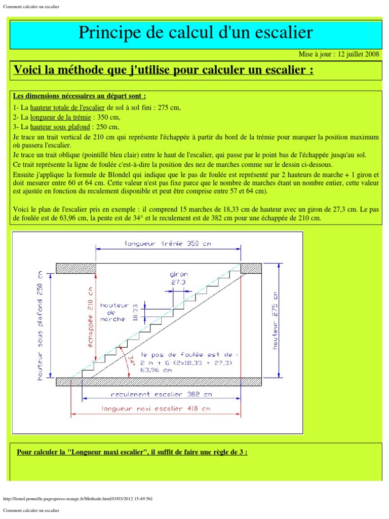 Comment Calculer Un Escalier | Escaliers | Mathématiques