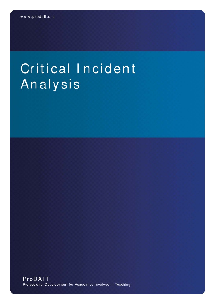 Understanding Critical Incident Analysis | PDF | Case Study | Tutor