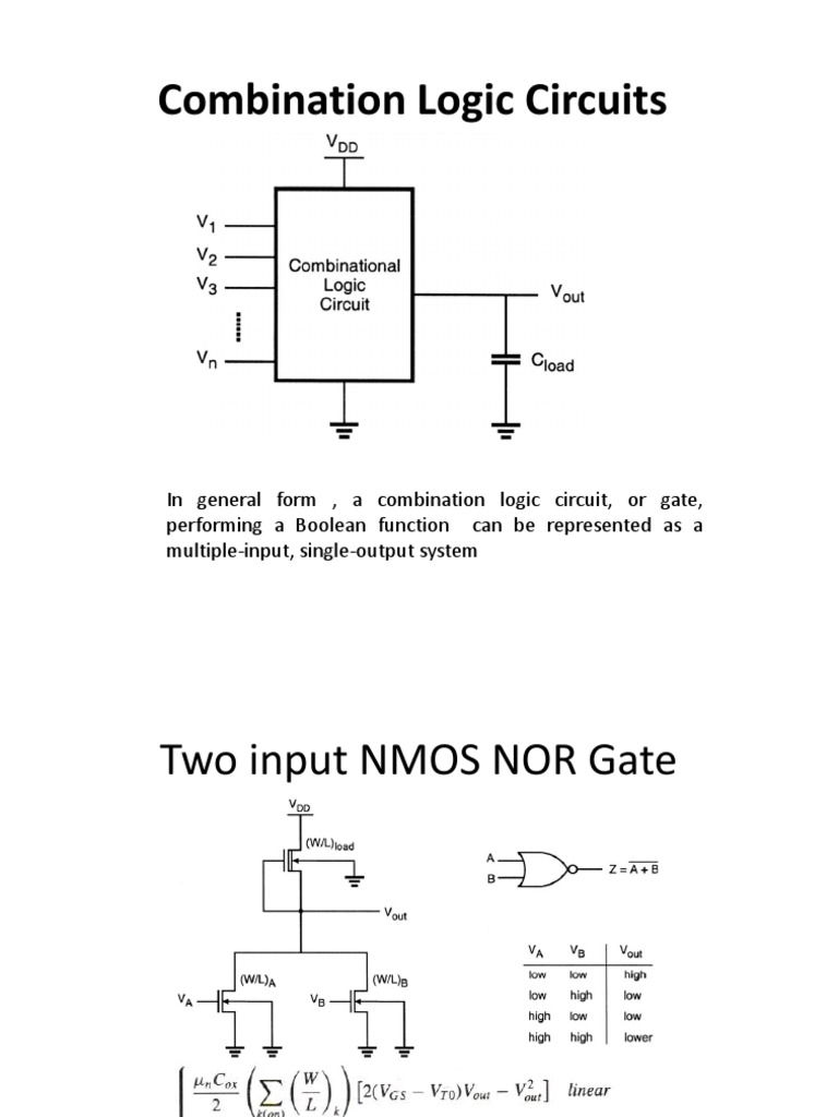 Combination Logic Circuits | PDF | Cmos | Logic Gate