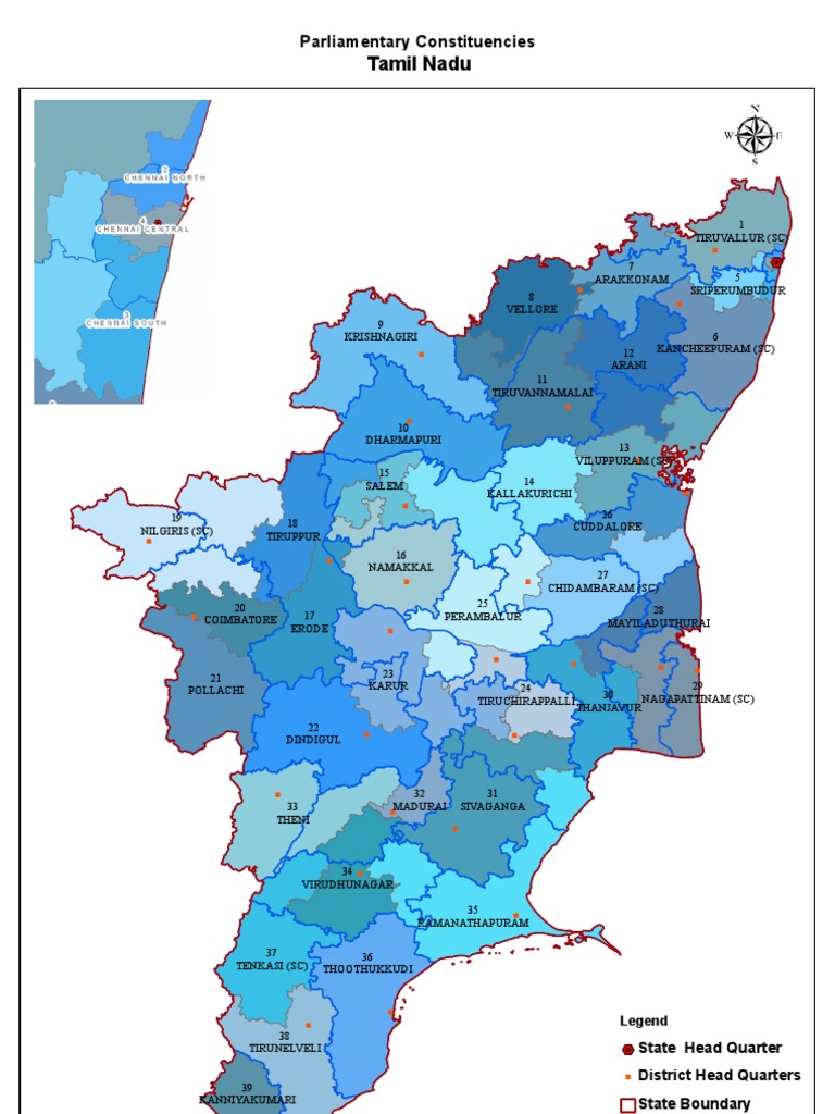 Tamilnadu Constituency Map | PDF | Tamil Nadu
