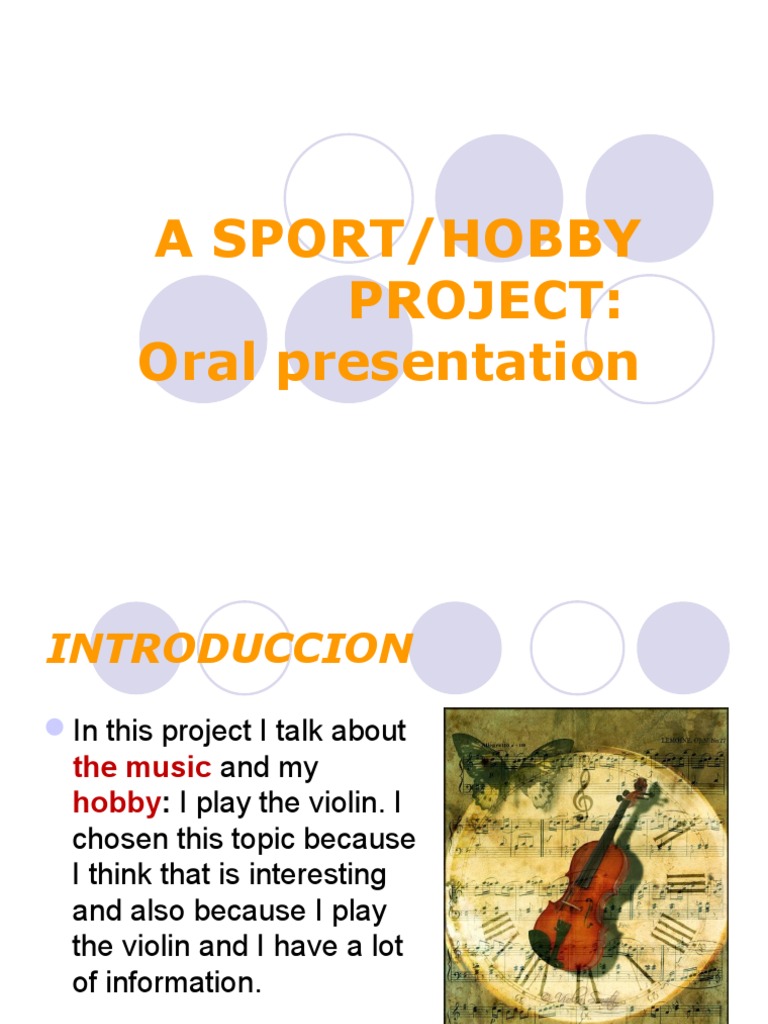 A Sport/Hobby Project: Oral Presentation | PDF | Leisure ...