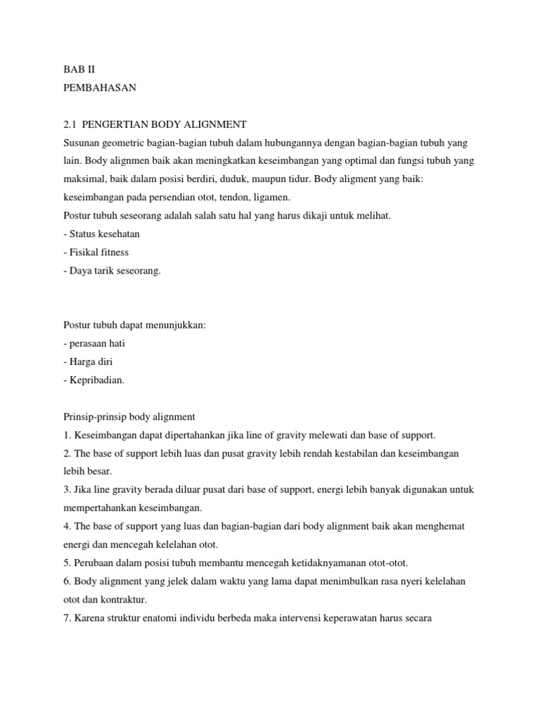 Pentingnya Body Alignment yang Baik | PDF | Pengembangan Diri ...