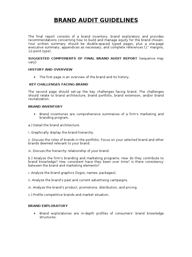 brand Audit Guidelines | Brand | Marketing