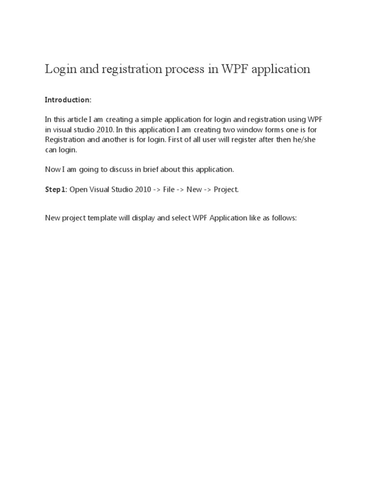 WPF Login and Registration Guide | PDF | Extensible Application Markup ...