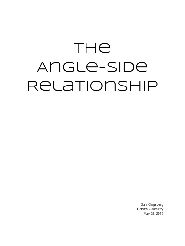 The Angle-Side Relationship | PDF | Triangle | Geometric Shapes