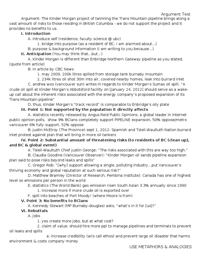 ENGL 112 Argument Test Outline | PDF | Petroleum | Energy And Resource
