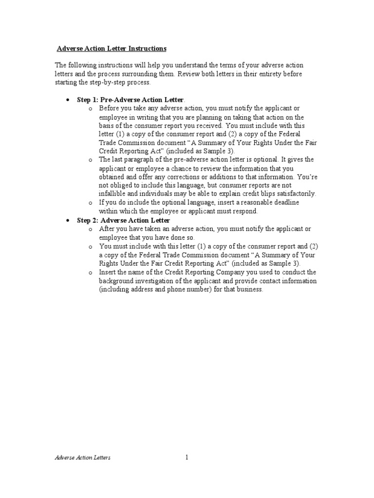 Adverse Action Letters | PDF | Credit Score | Credit Bureau