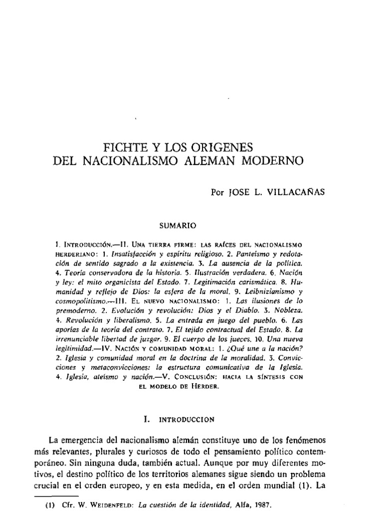 Fichte y el Nacionalismo Alemán Moderno | PDF | Nacionalismo | Nación