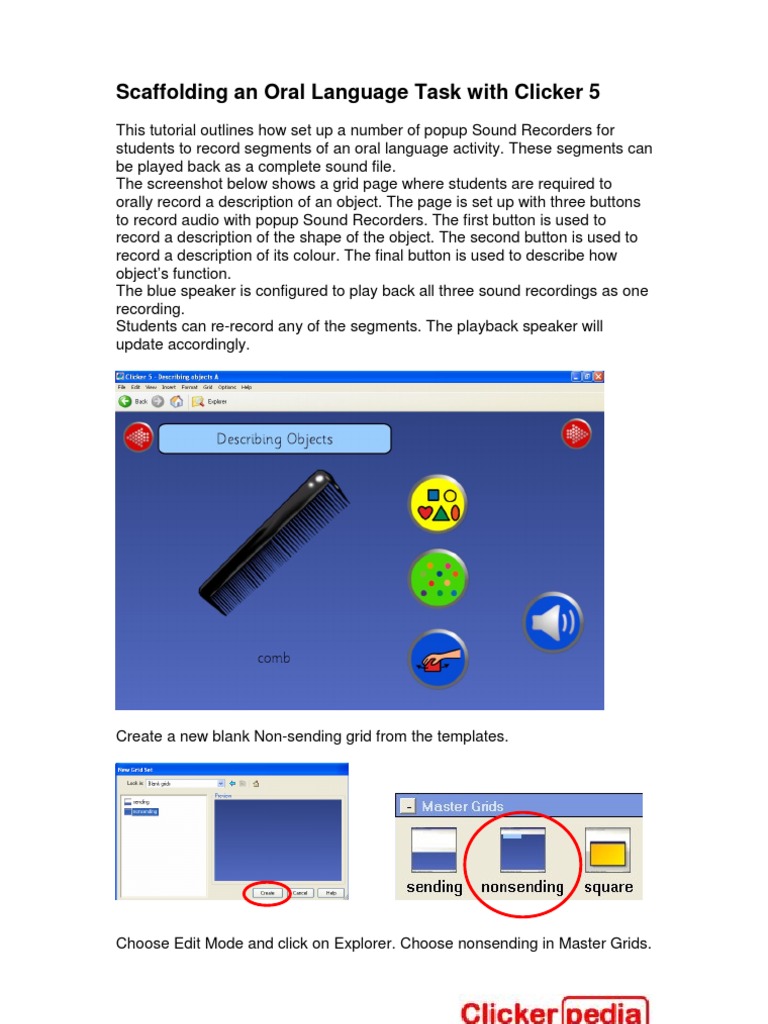 Scaffolding An Oral Language Task With Clicker 5 | Download Free PDF ...