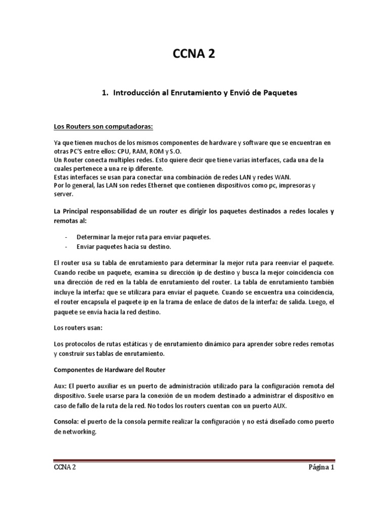Manual CCNA 2 | PDF | Enrutador (Computación) | Dirección IP
