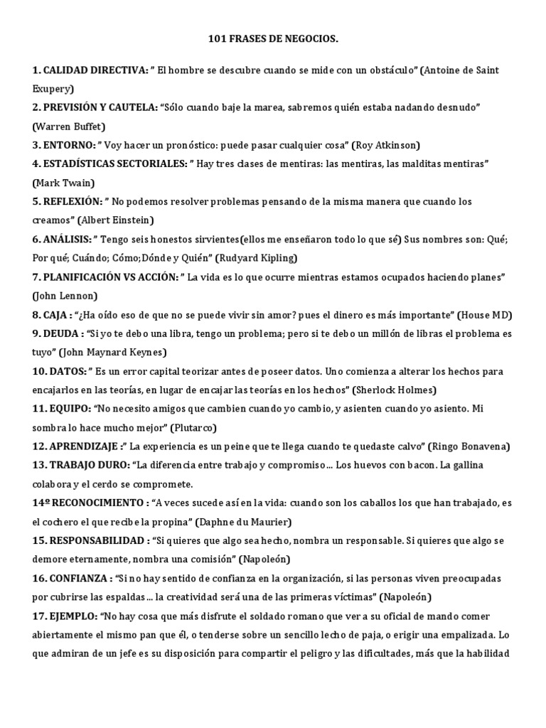 Citas Inspiradoras para Negocios | PDF | Felicidad | Mente