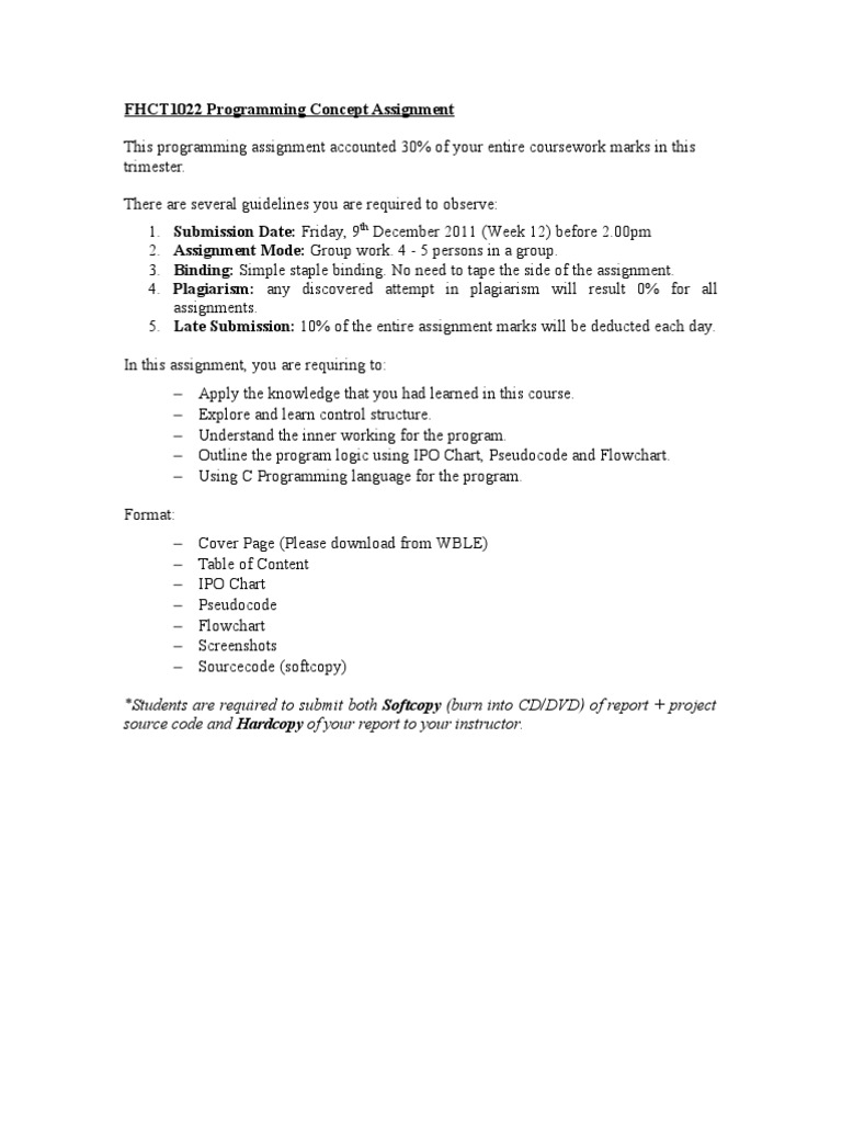 Assignment 201110 Pdf Computer Programming Areas Of Computer Science