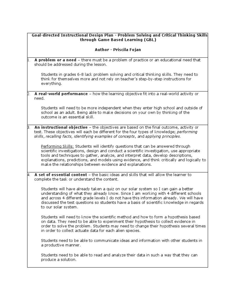 CEP 811 Lesson Plan | PDF | Critical Thinking | Lesson Plan