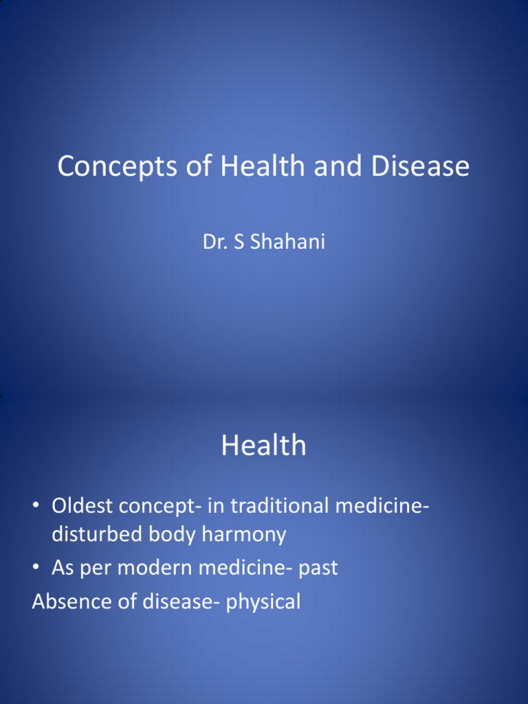 Concept of Health and Disease | Preventive Healthcare | Human ...
