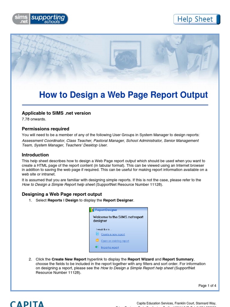 Web Page Report Design Guide | PDF | Web Page | Hyperlink