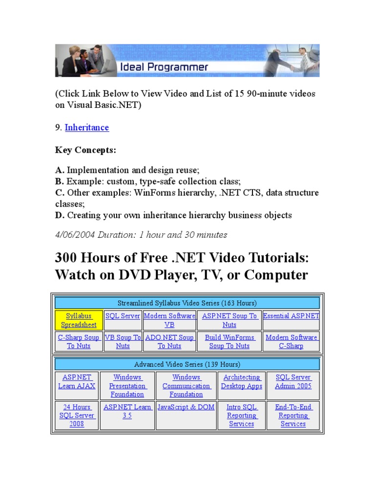 Visual Basic.NET Inheritance Tutorial | PDF