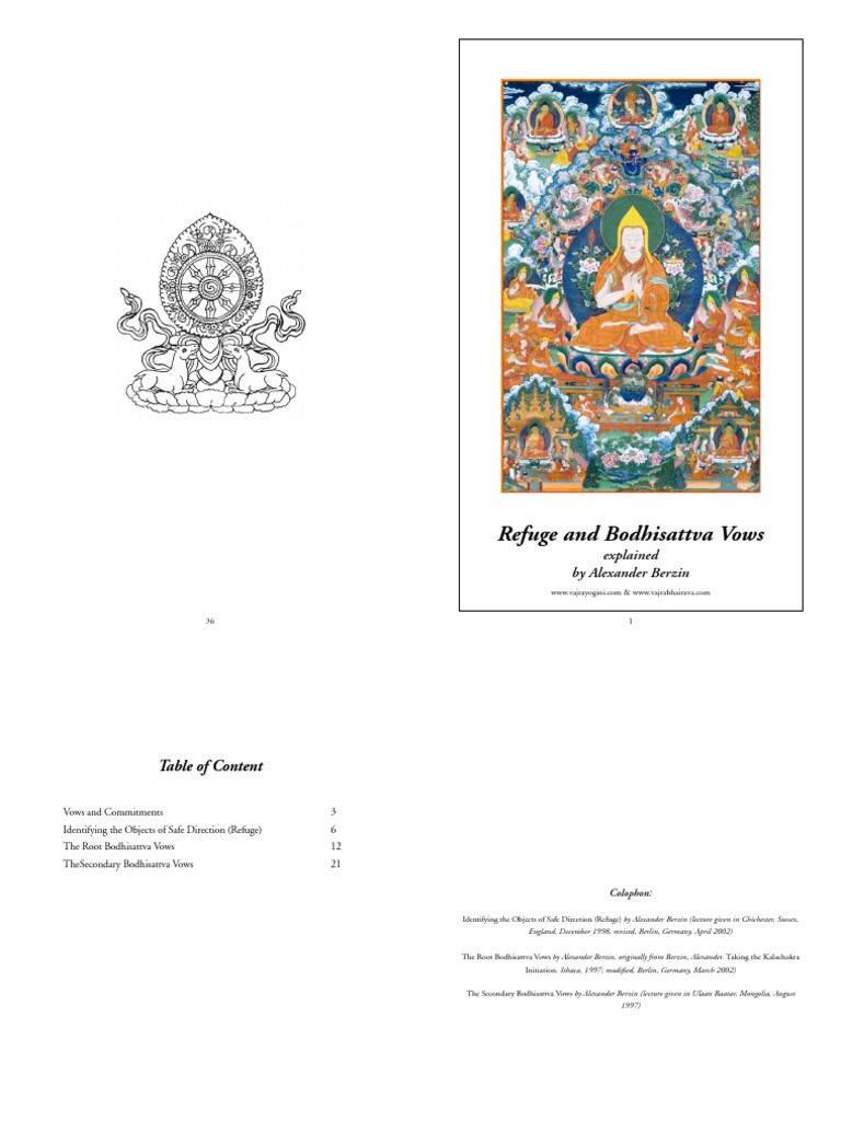 Refuge and Bodhisattva Vows Booklet | PDF | Tibetan Buddhism | Bodhisattva