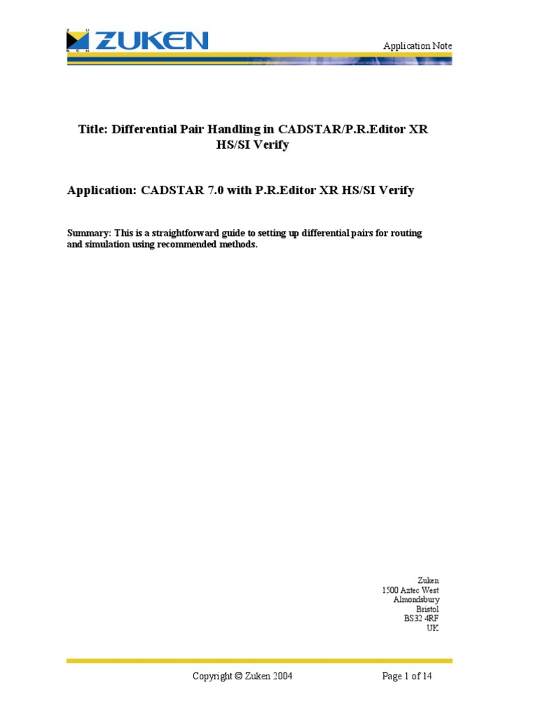 Zuken Differential Pairs | PDF | Passivity (Engineering) | Electrical ...