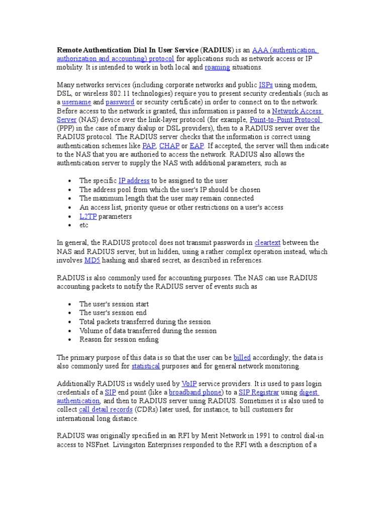 Radius Server | PDF