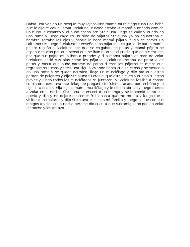 La historia de Stelaluna y sus amigos | PDF
