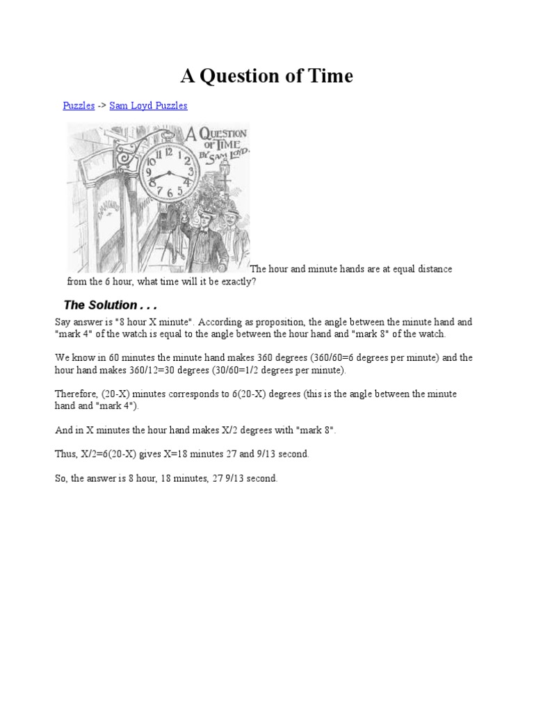 Sam Loyd Puzzles | PDF | Equations | Fraction (Mathematics)