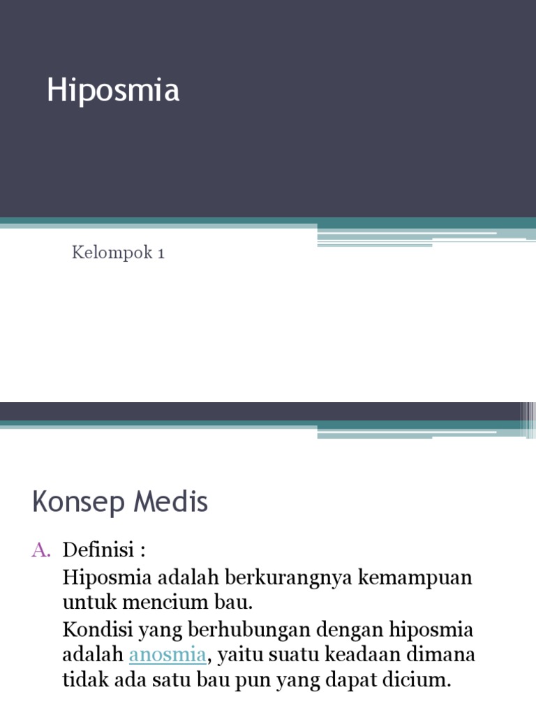 The Physiology and Causes of Hyposmia | PDF
