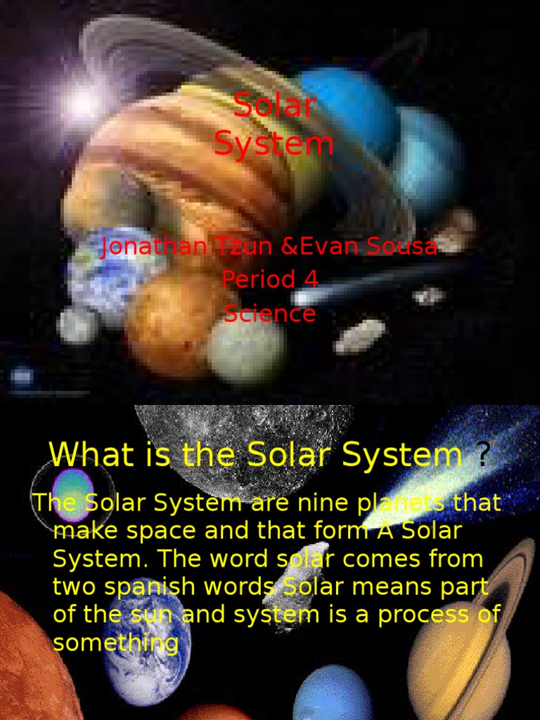 Solar System: Jonathan Tzun &evan Sousa Period 4 Science | PDF | Moon ...