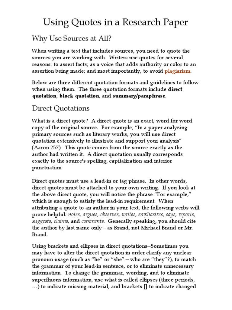 Quoting Effectively in Research Papers | PDF | Ellipsis | Bracket