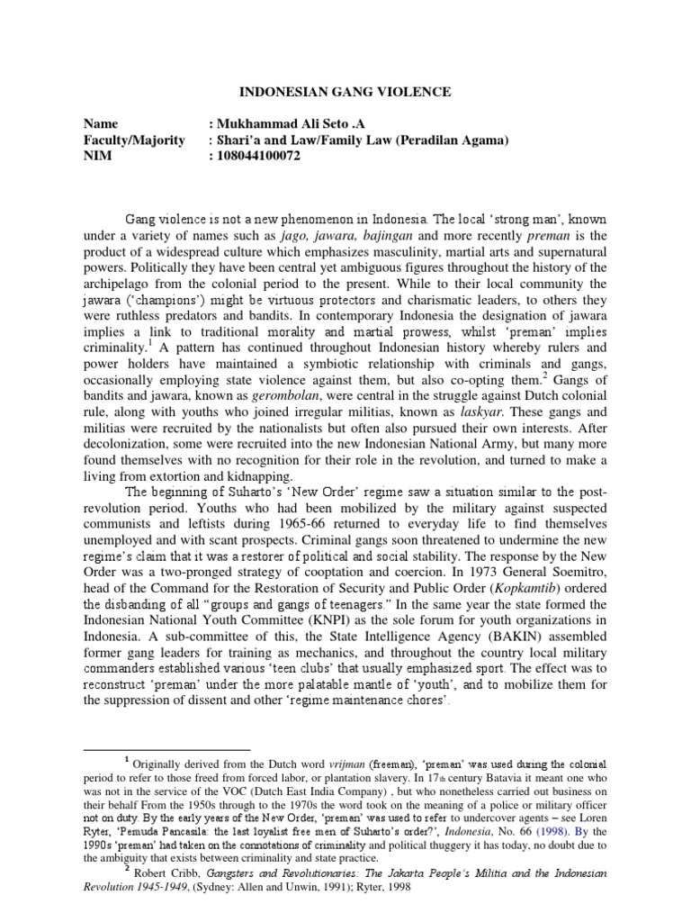 Indonesian Gang Violence | PDF | Indonesia | Crime Thriller