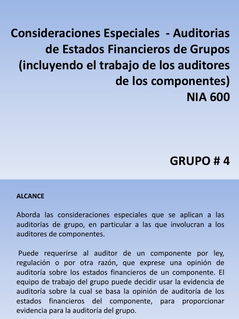Nía 600 | PDF | Contralor | Estado financiero