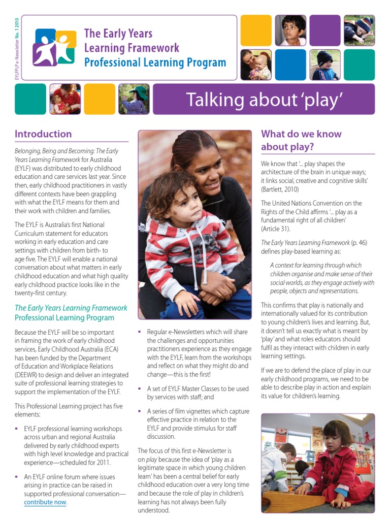 EYLFPLP E-Newsletter No1 | PDF | Early Childhood Education | Childhood