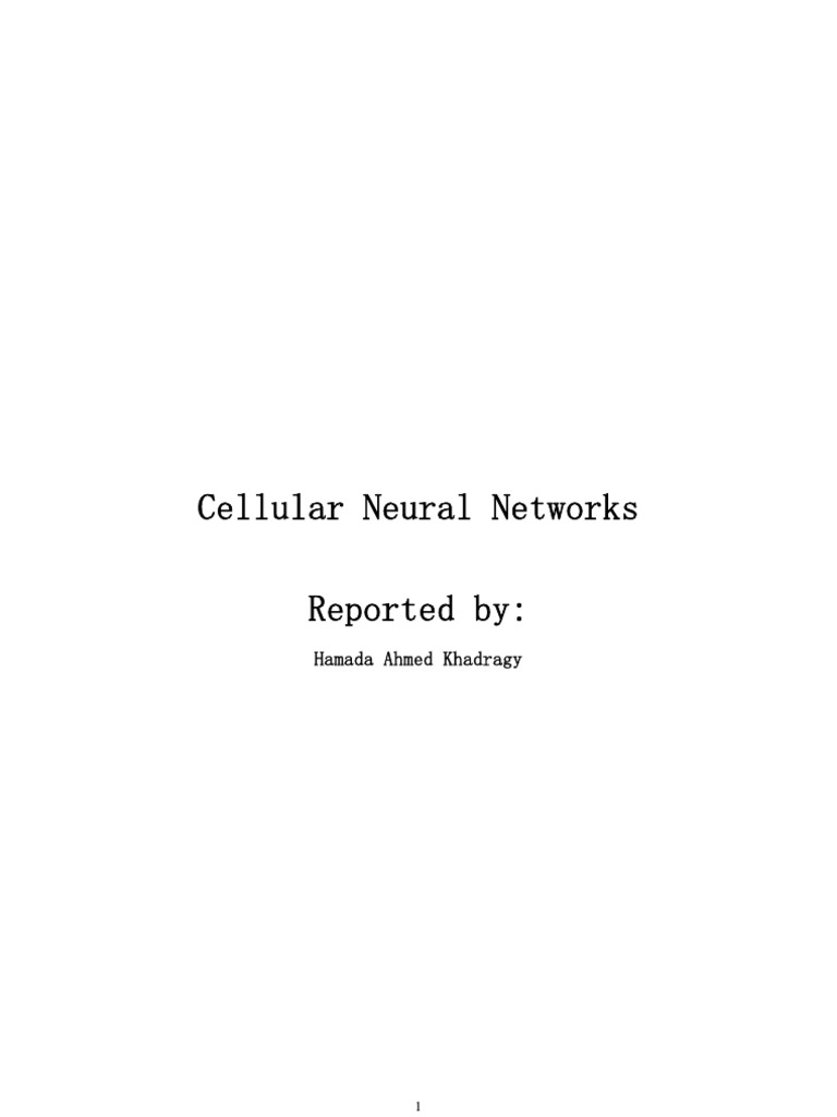 Lec 4 Paper - Cellular Neural Network | Download Free PDF | Cognitive Science | Computing And ...
