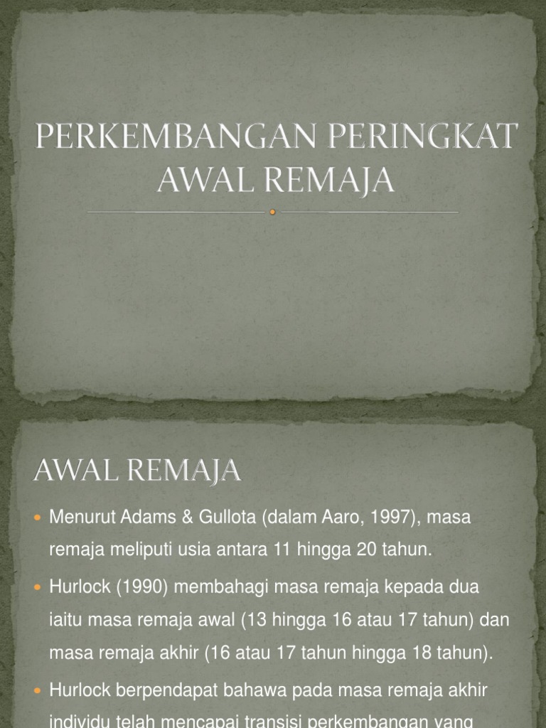 Perkembangan Peringkat Awal Remaja | PDF