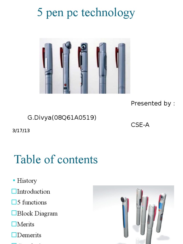 5 Pen PC Technology Powerpoint Presentation | PDF | Computer Keyboard ...