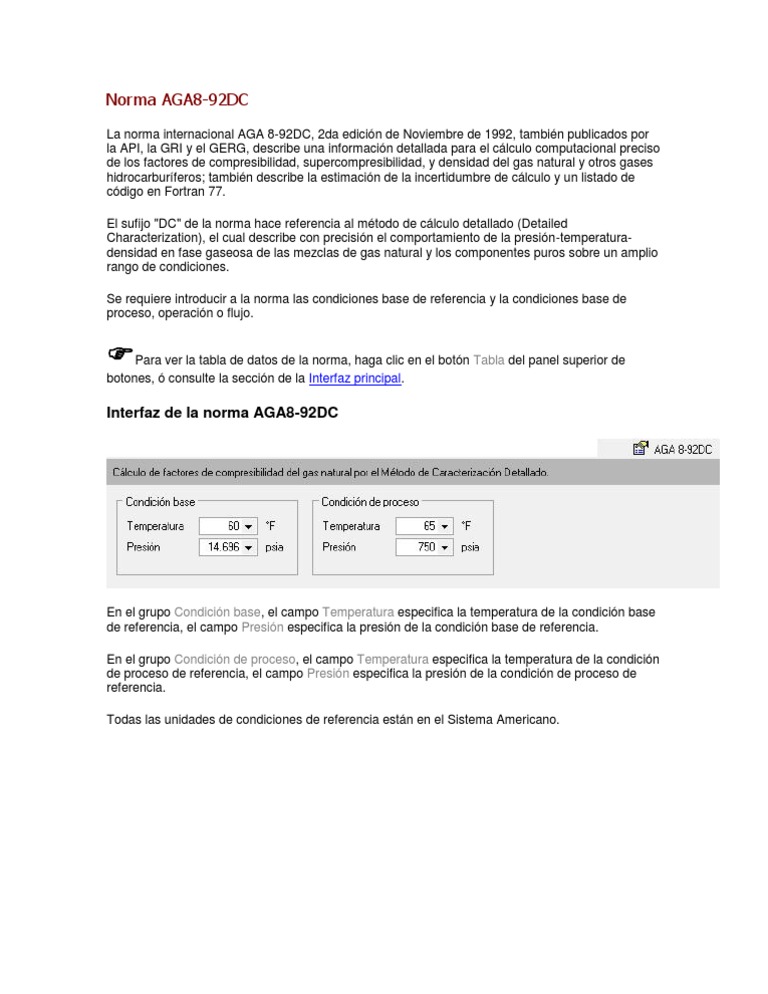Norma AGA 8-92DC: Cálculo de Gases | PDF