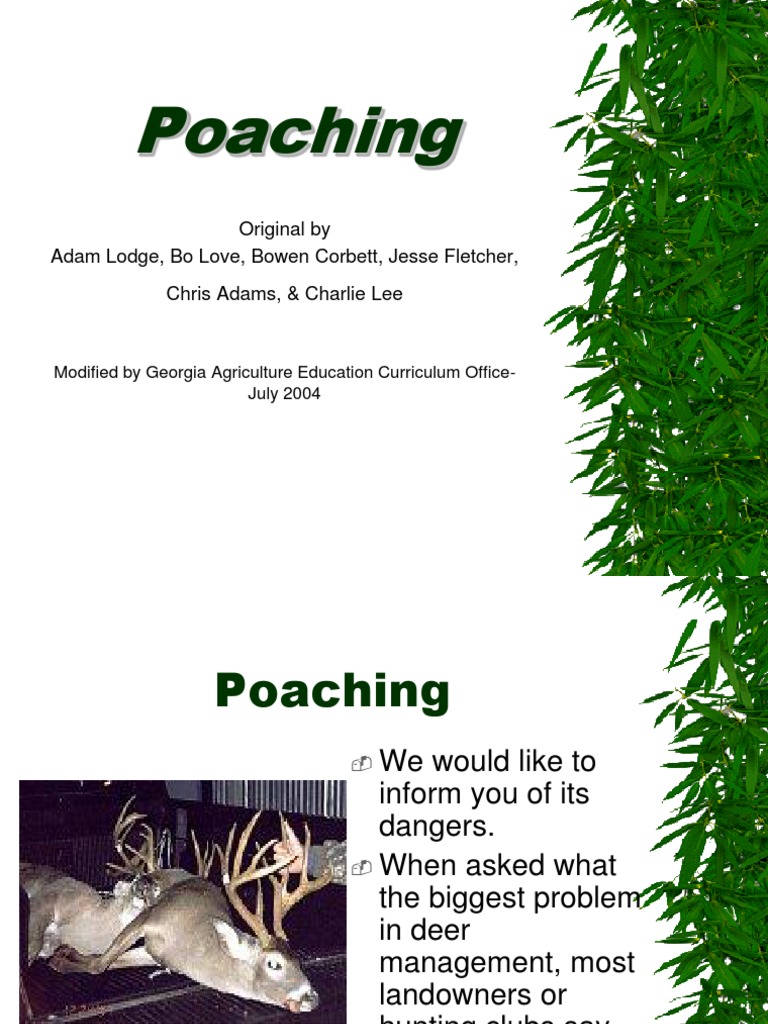 Poaching: Original by Adam Lodge, Bo Love, Bowen Corbett, Jesse ...