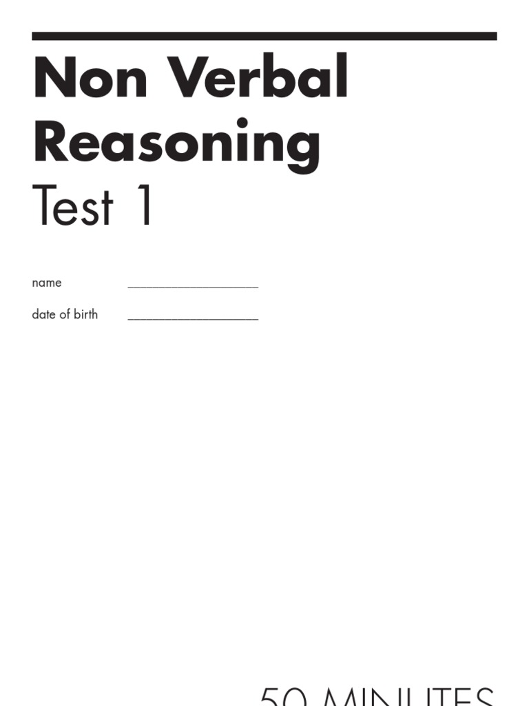 Test 1: Non Verbal Reasoning | PDF | Reasoning | Intelligence