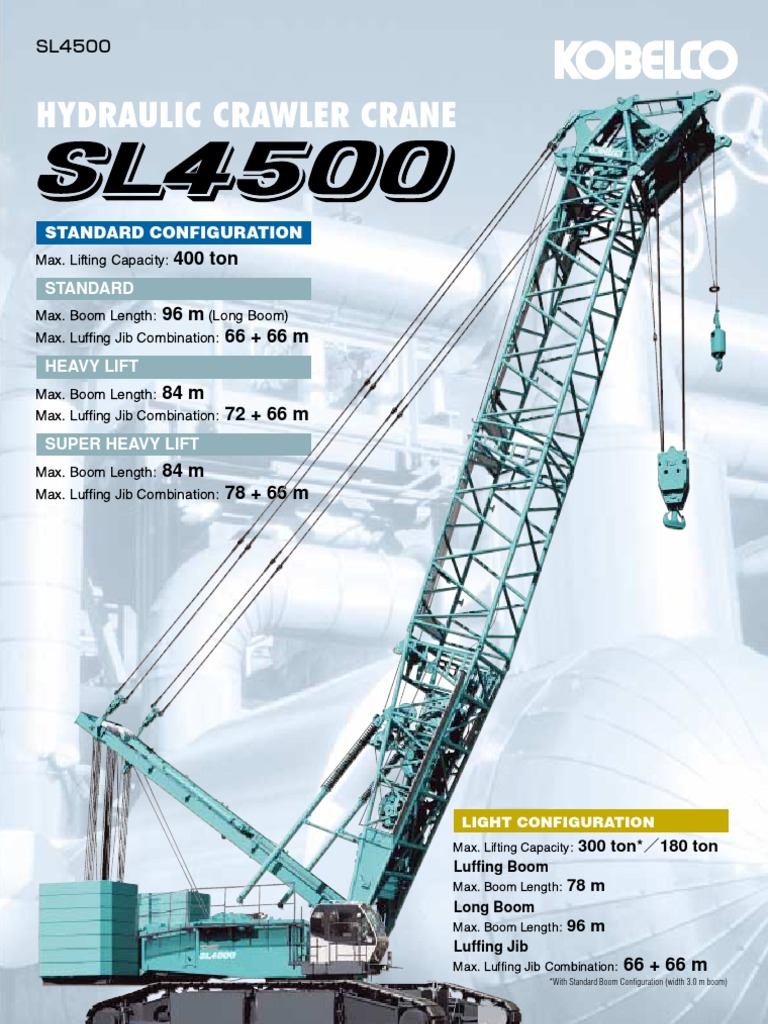 Hydraulic Crawler Crane: Standard Configuration | PDF | Crane (Machine ...