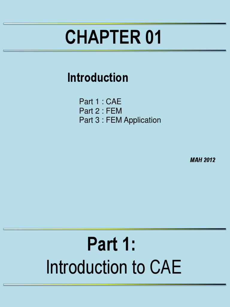 Chapter 01 Intro Cae Fem Pdf Finite Element Method