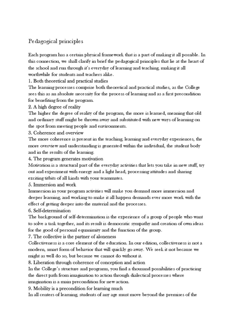 Pedagogical Principles | Lecture | Learning