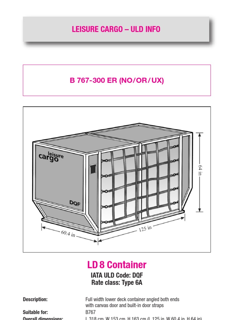ULD Types and Dimensions for B767 | PDF | Business