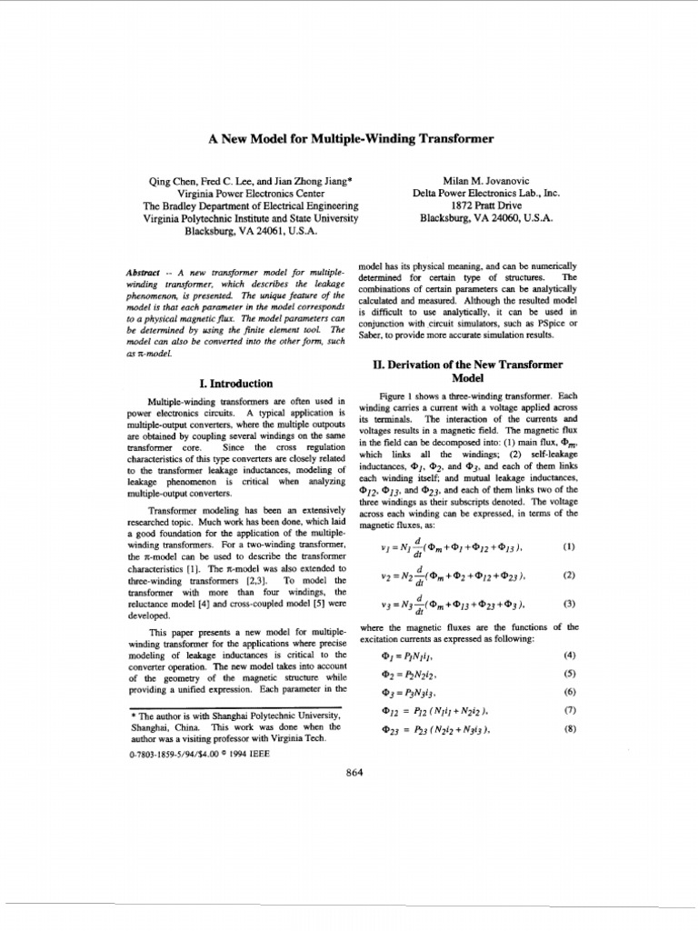 Model Multiwinding Transform | PDF | Inductance | Transformer