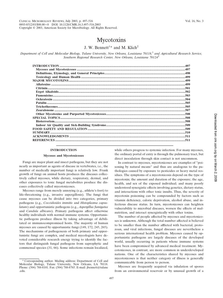 Mycotoxins | PDF | Mycotoxin | Fungus