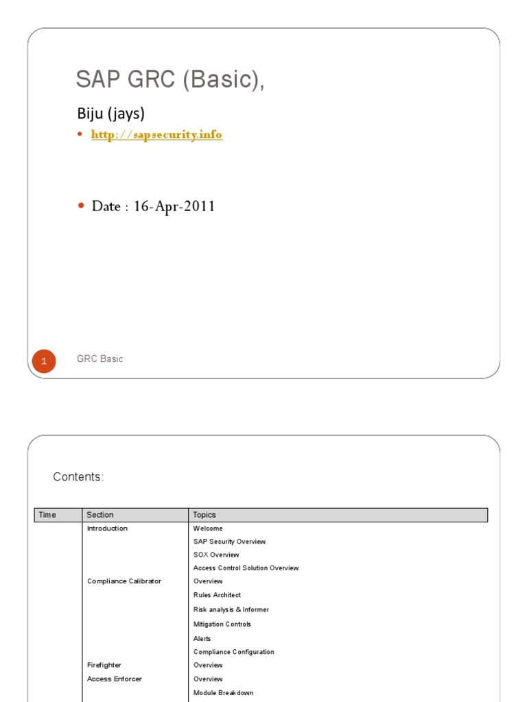 Basics For GRC | PDF | Business Process | Provisioning