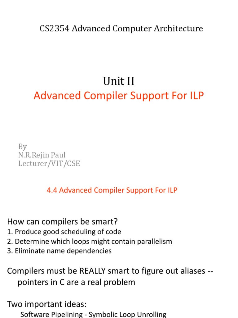 2.advanced Compiler Support For ILP | PDF | Software Development | Computer Engineering