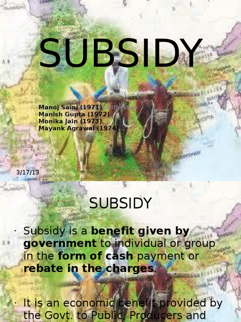 Understanding Government Subsidies | PDF