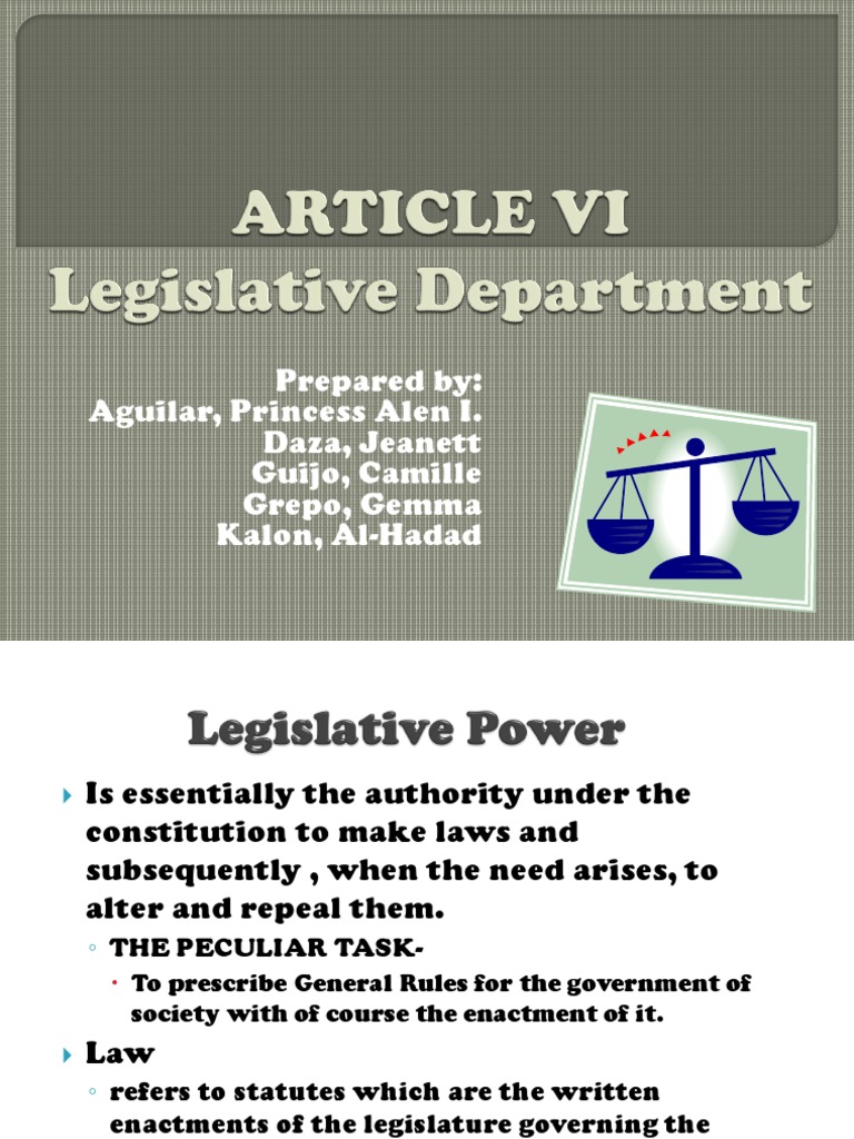 Article Vi Philippine Constitution (Legistative Department) | PDF ...