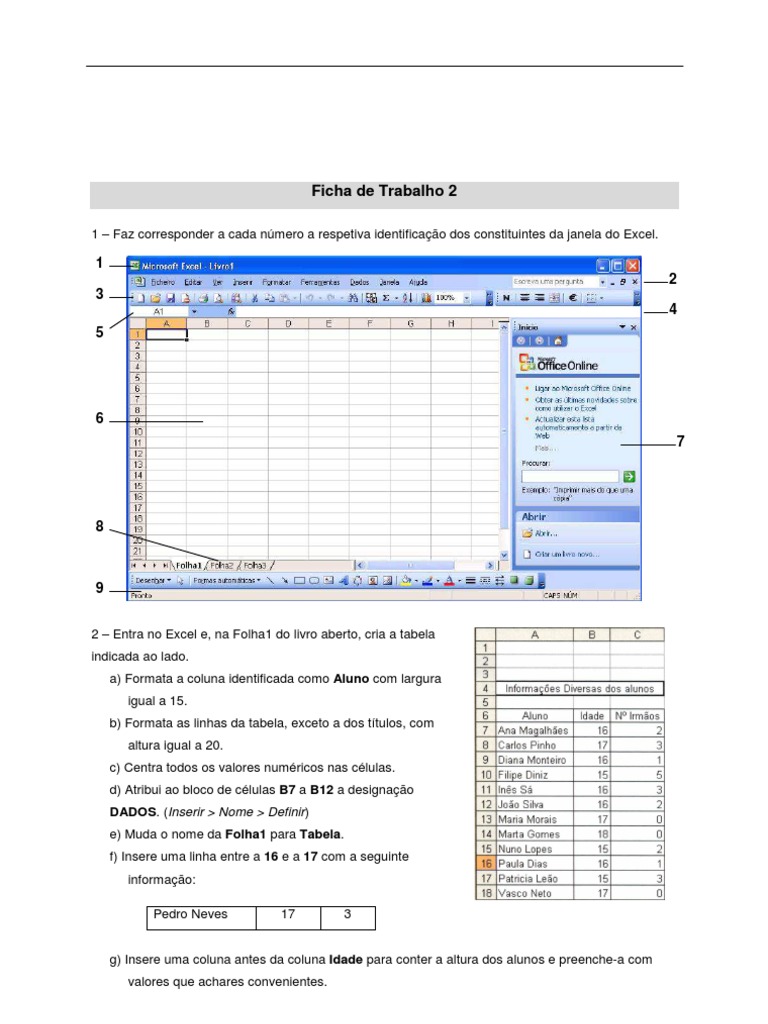 Excel - Ficha de Trabalho 2 | Planilha | Cálculo