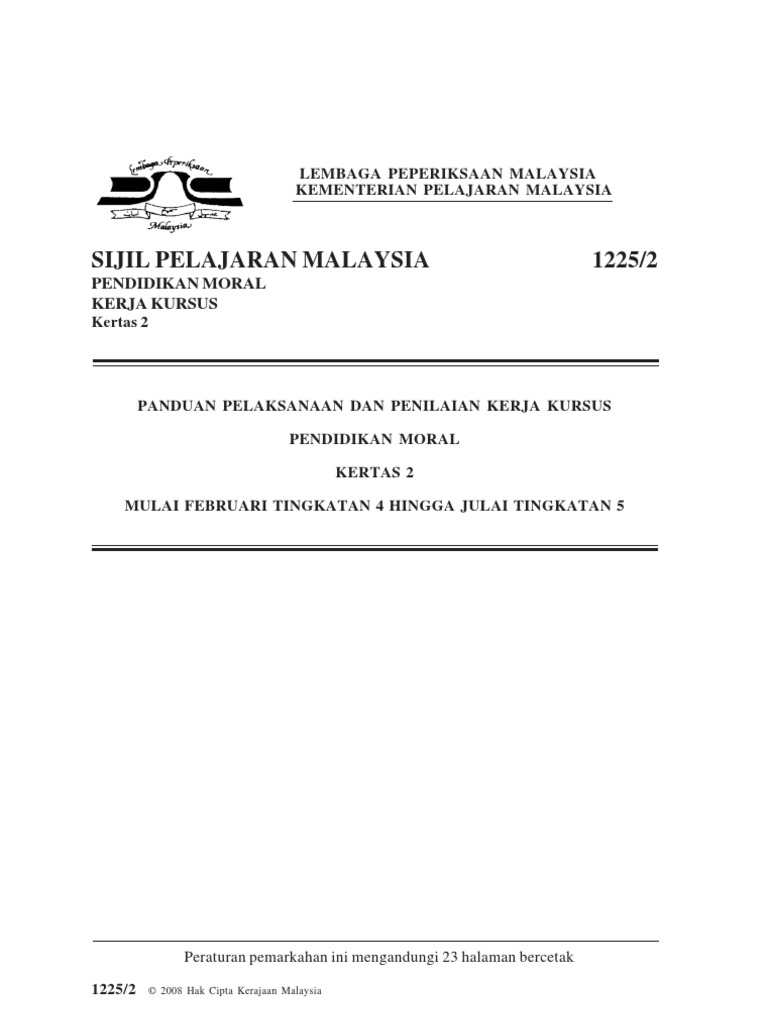 Folio Pendidikan Moral Tingkatan 4 & 5 | PDF