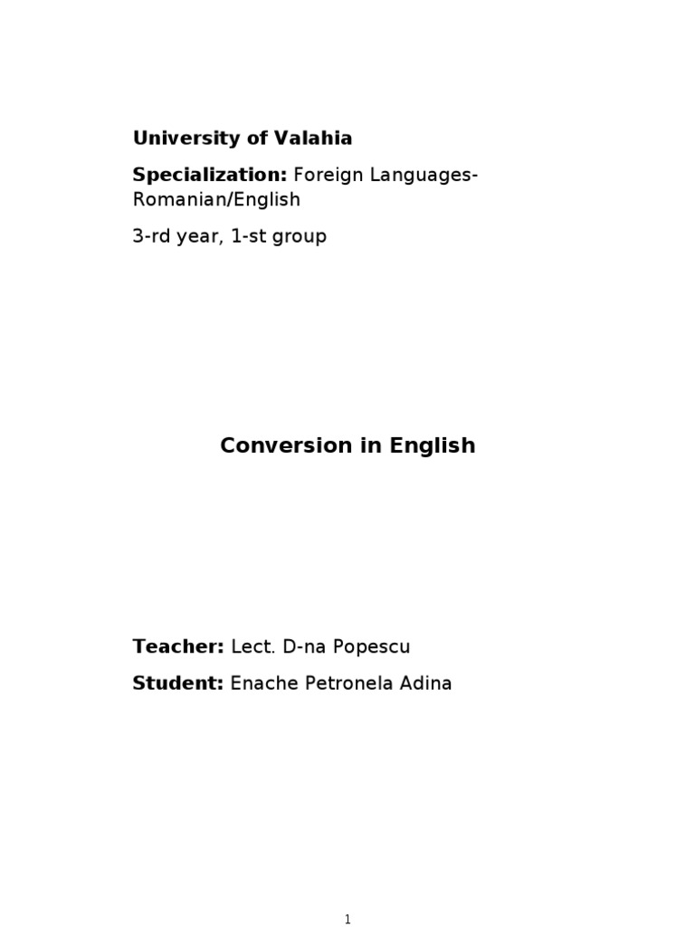 English Conversion Patterns | PDF | Part Of Speech | Noun